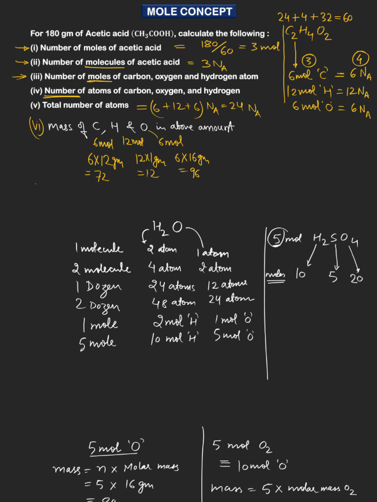 Mole Concept - L-02 (Class Notes) | PDF