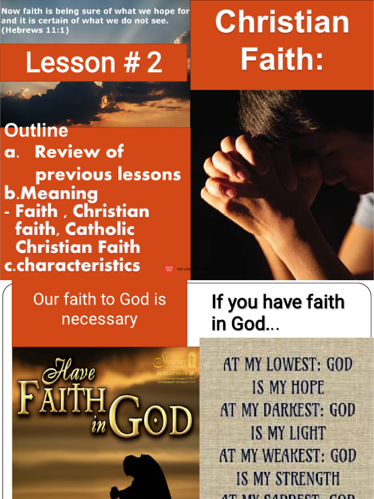 Lesson 2 Re 1 Christian Faith | PDF | Faith | Revelation