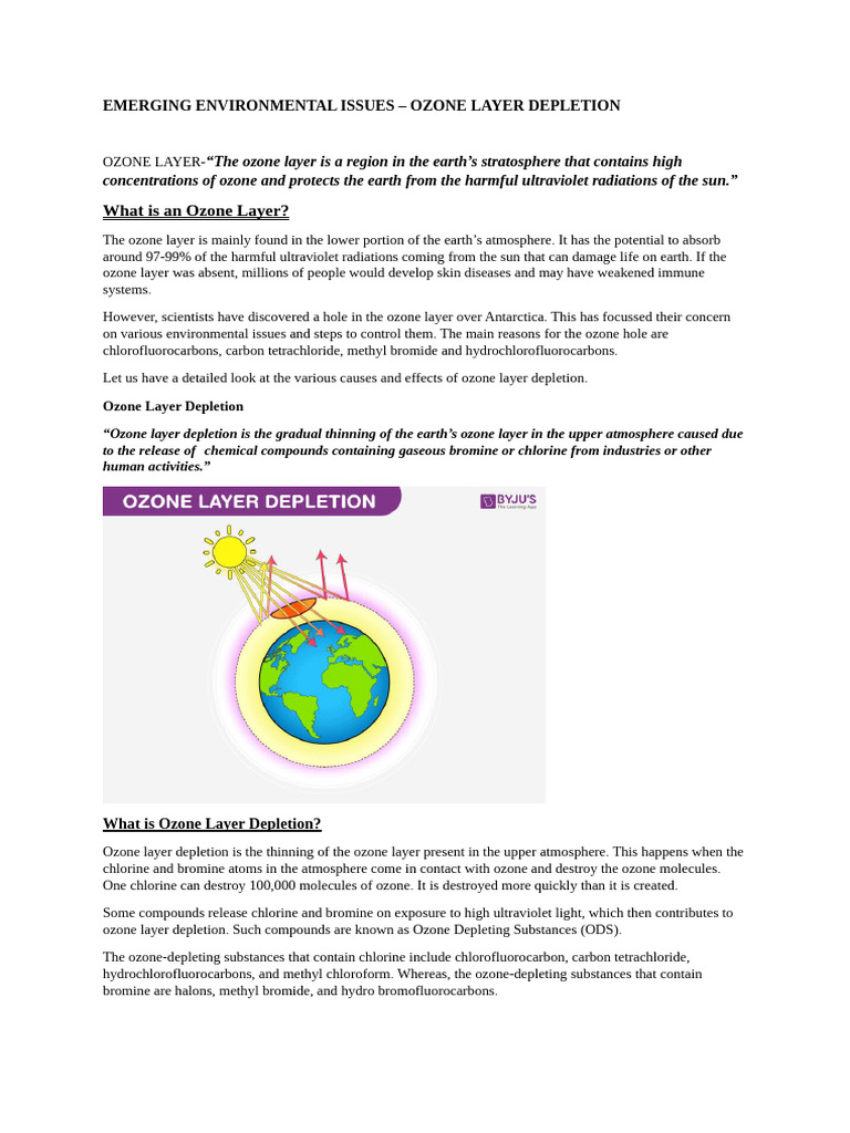 Emerging Environmental Issues | PDF | Ozone Depletion | Deforestation