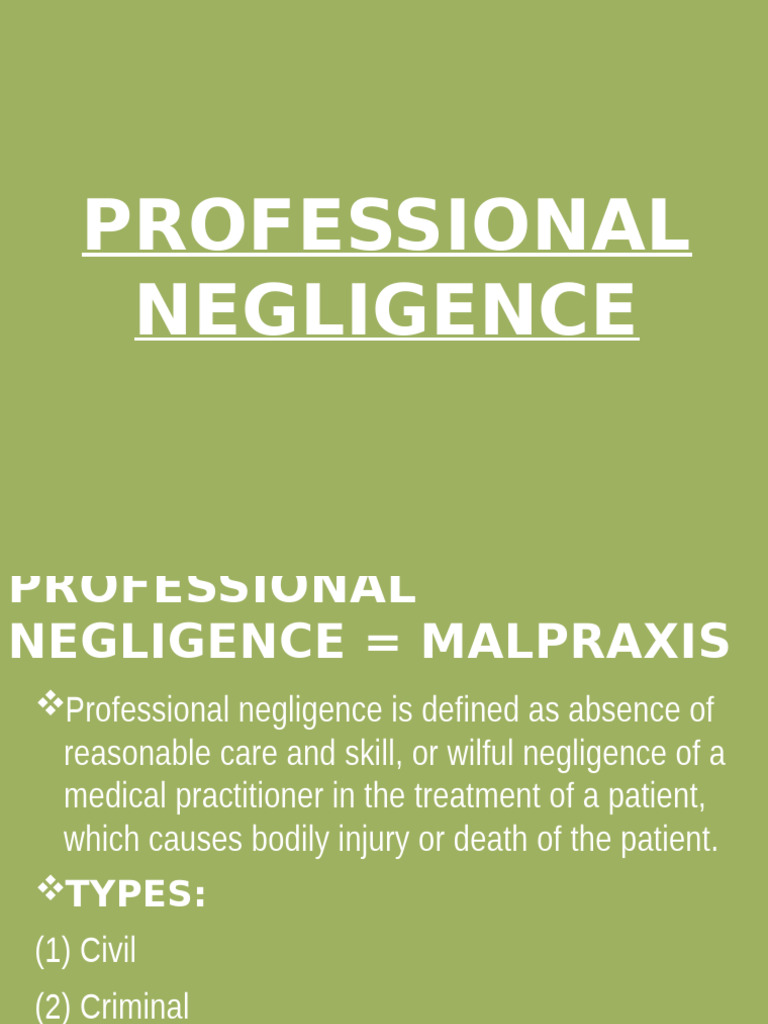 Understanding Professional Negligence | PDF | Negligence | Legal Liability