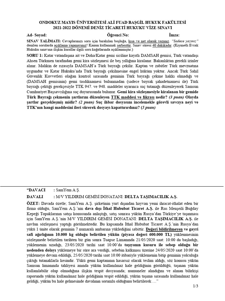 2021 DTH Sinav | PDF