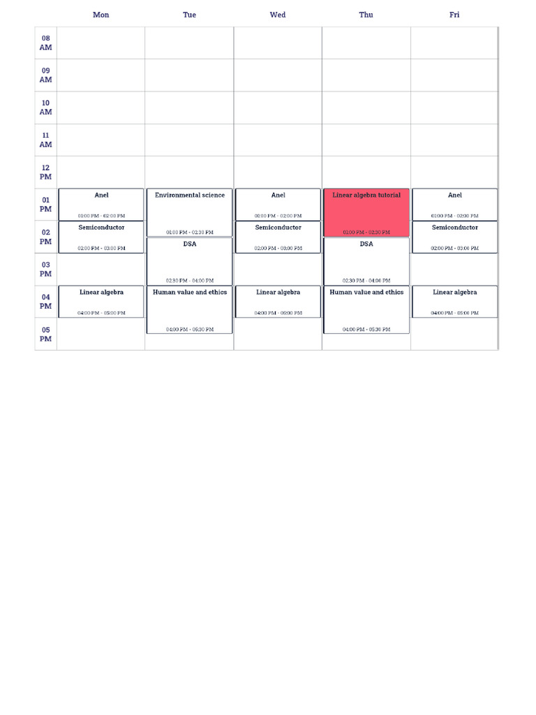 Ece Sem2 Timetable | PDF