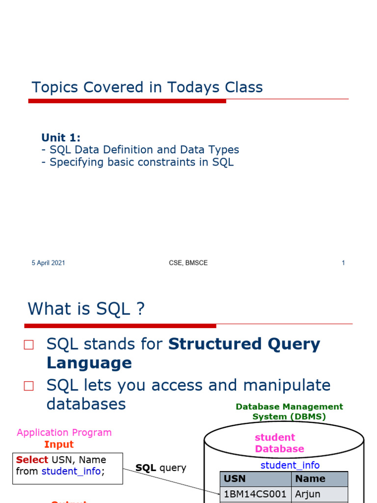 SQL (1) | PDF | Relational Database | Databases SQL (1) | PDF | Relational Database | Databases