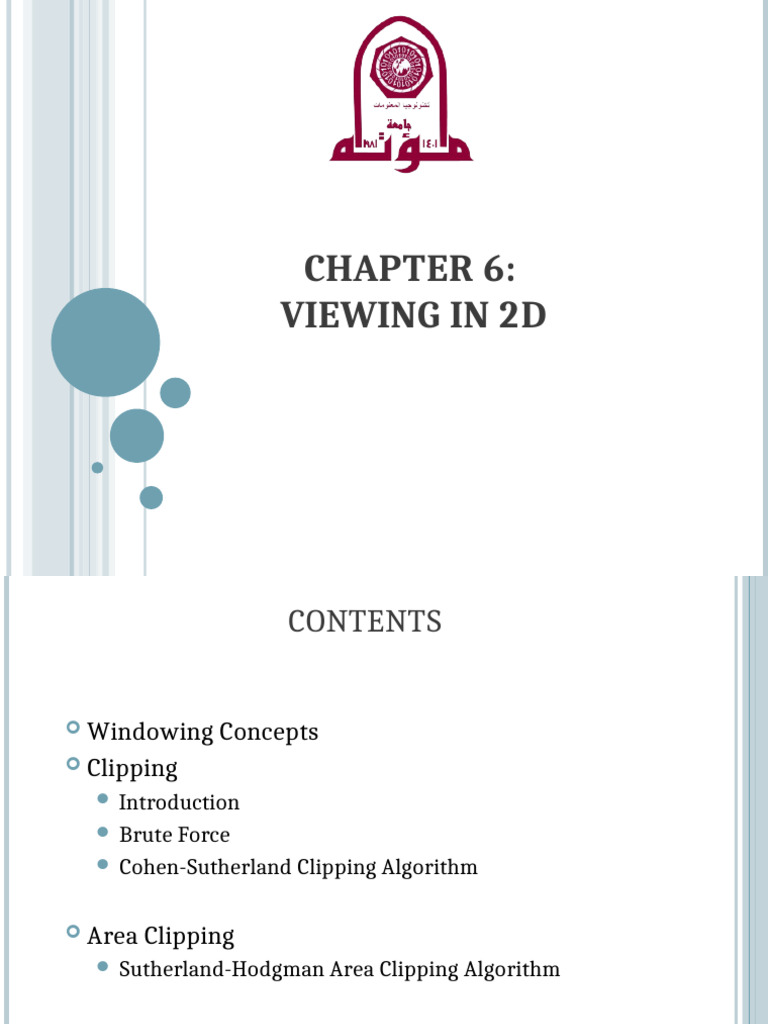 Chapter 6 - Two-Dimensional Viewing | PDF | Imaging | Multidimensional ...