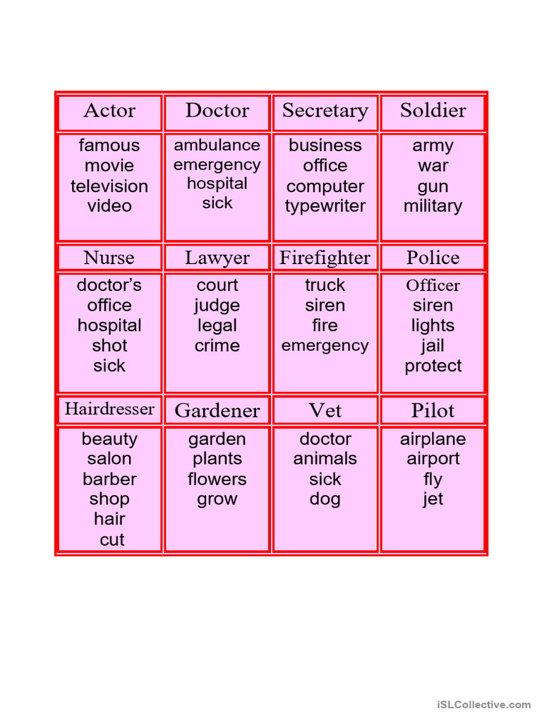 ESL taboo game cards | PDF