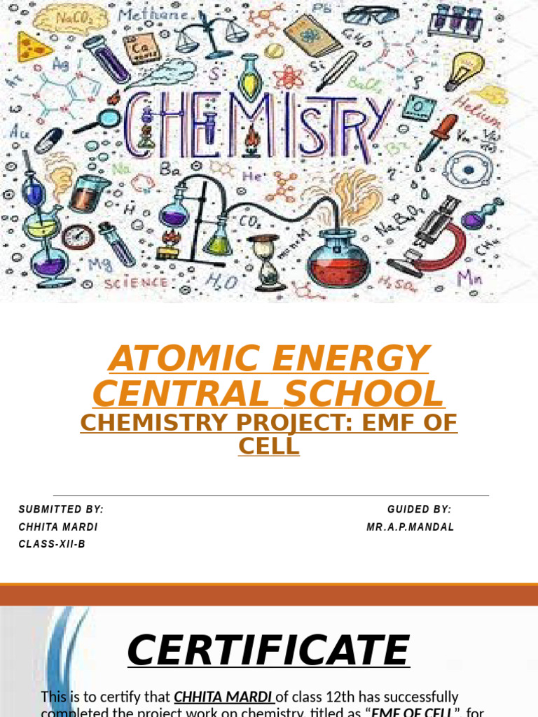Chemistry Project File Class 12th | PDF | Electrode | Redox