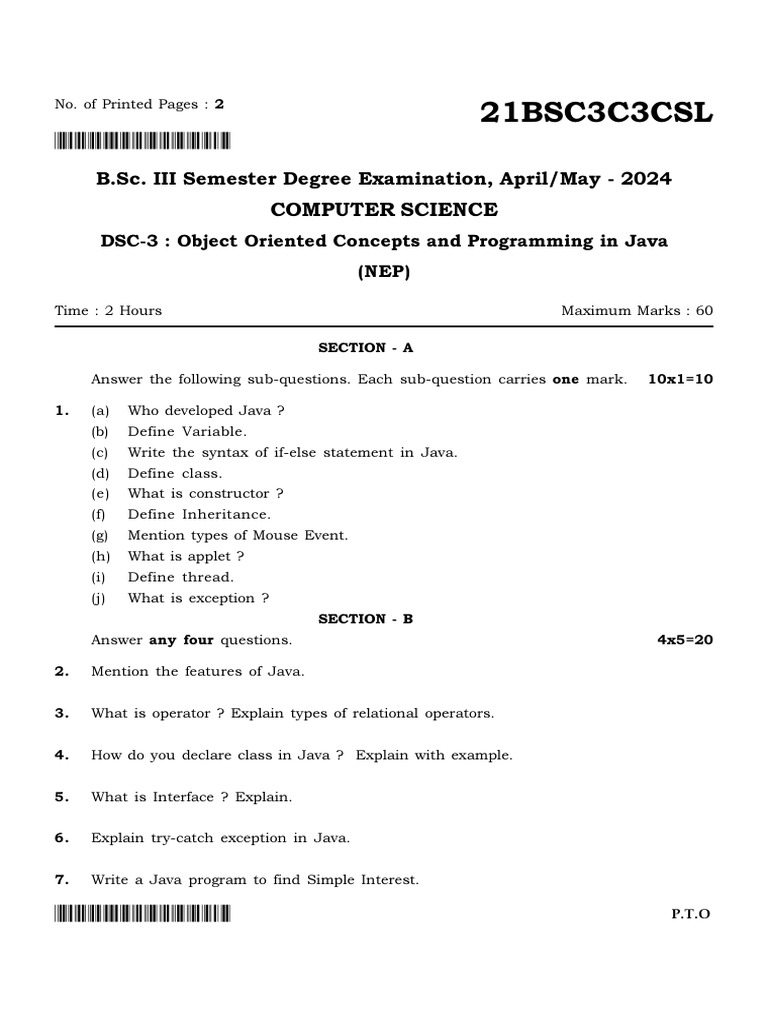 Object Oriented Concepts And Programming In Java Pdf