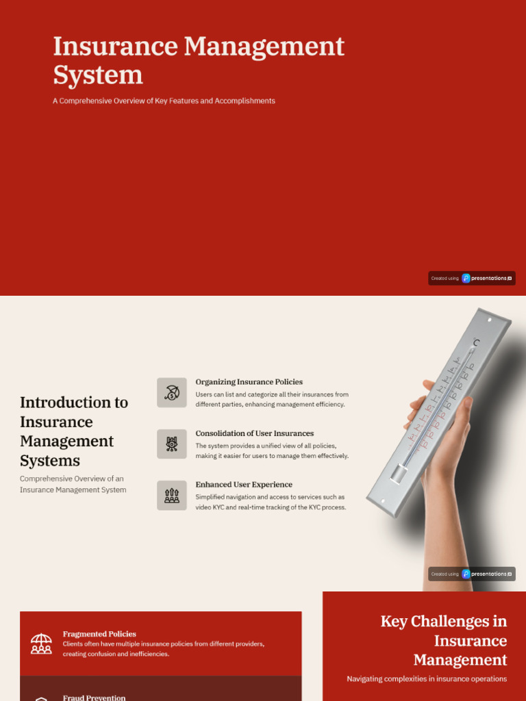 Insurance Management System Presentation | PDF