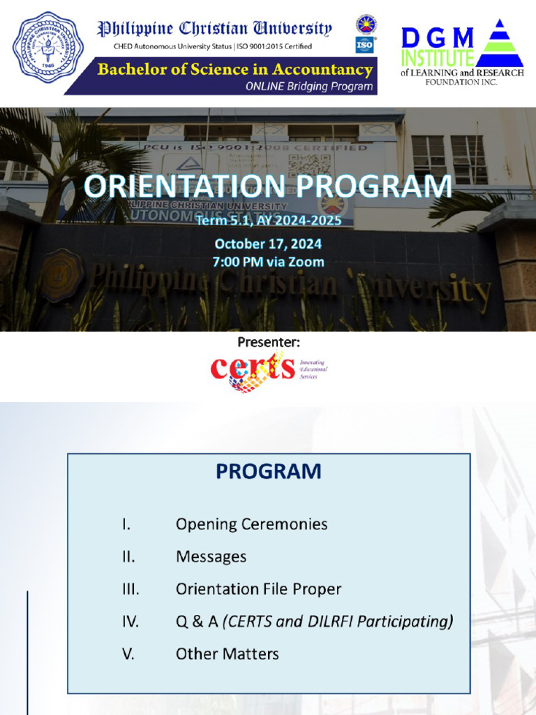 BSA Bridging Orientation.batch 5.1 | PDF