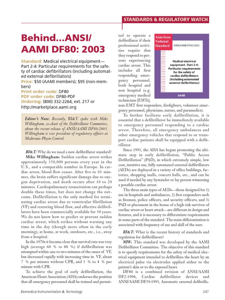 2022 Behind Ansi Aami df80 2003 | PDF | Cardiac Arrest ...