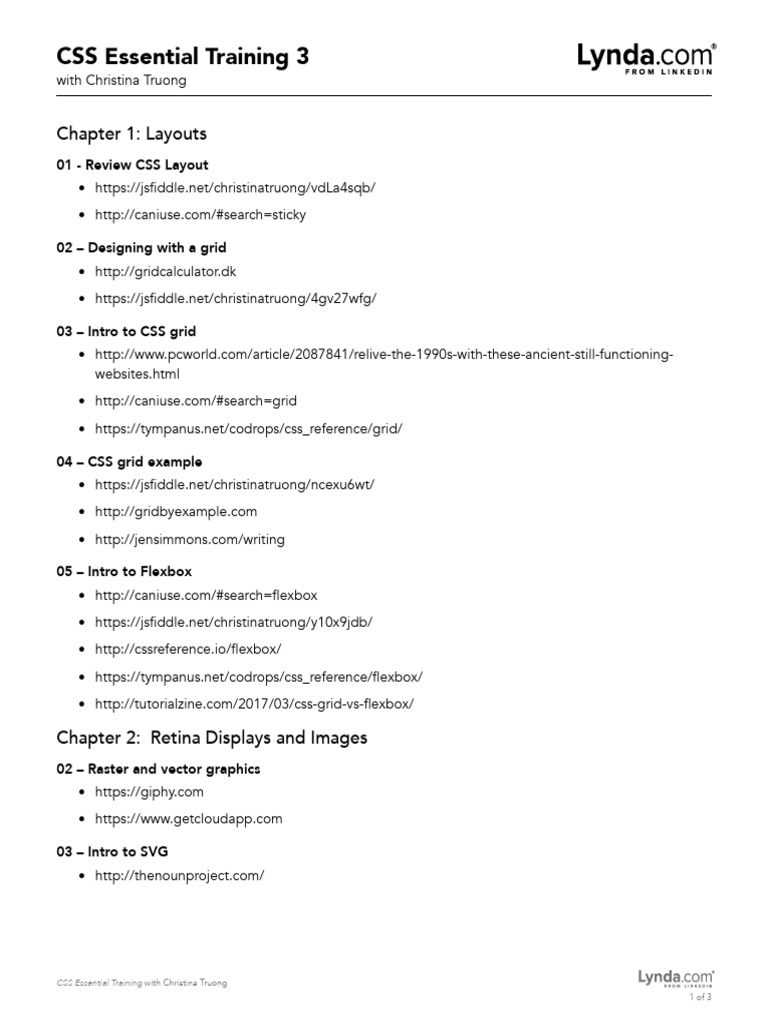 CSS - EssT - 3 - Links Handout - DL | PDF | Web Design | Computer File Formats