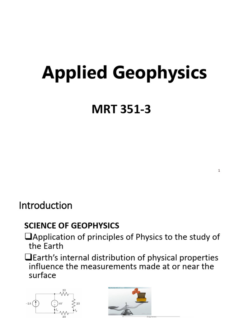 01) Applied Geophysics - Introduction | PDF | Geophysics | Geophysical ...
