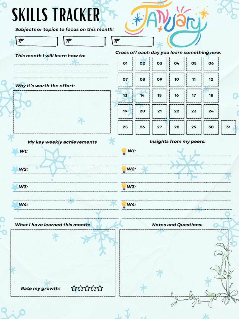 January Skills Tracker | PDF