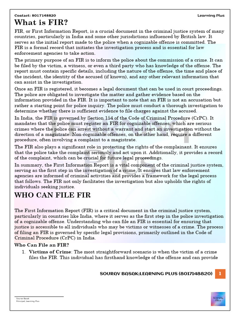 Fir | PDF | Crimes | Crime & Violence