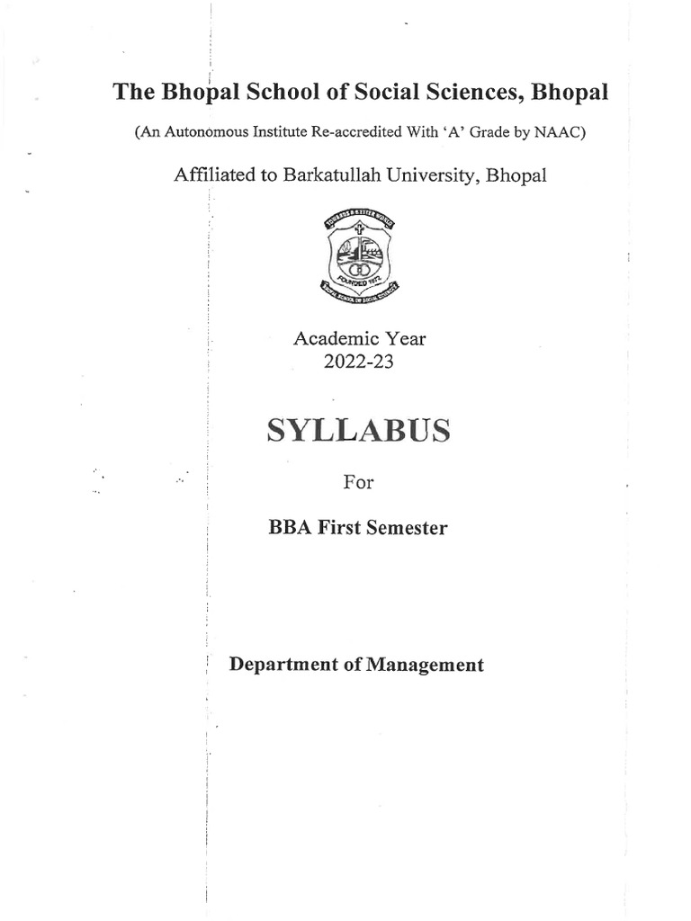 Bba First Semester 2022-23 | PDF
