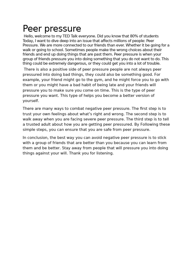 Peer Pressure | PDF