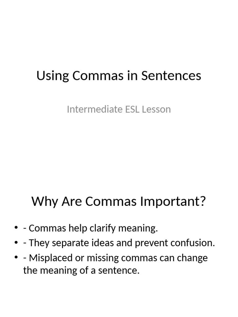Using Commas Lesson | PDF