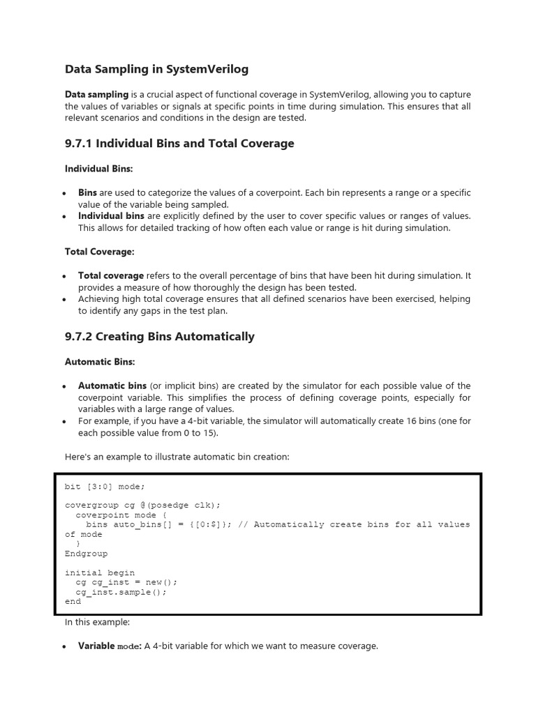 Data Sampling in SystemVerilog | PDF | Computer Programming | Computer Science