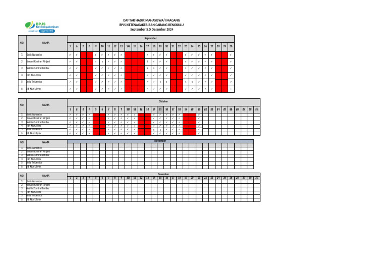 Absensi Magang | PDF