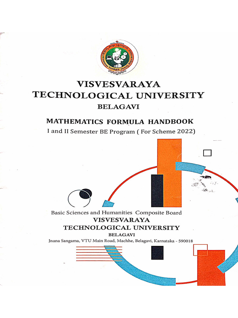 Mathematics Formula Handbook - I & II Nd Sem.pdf | PDF