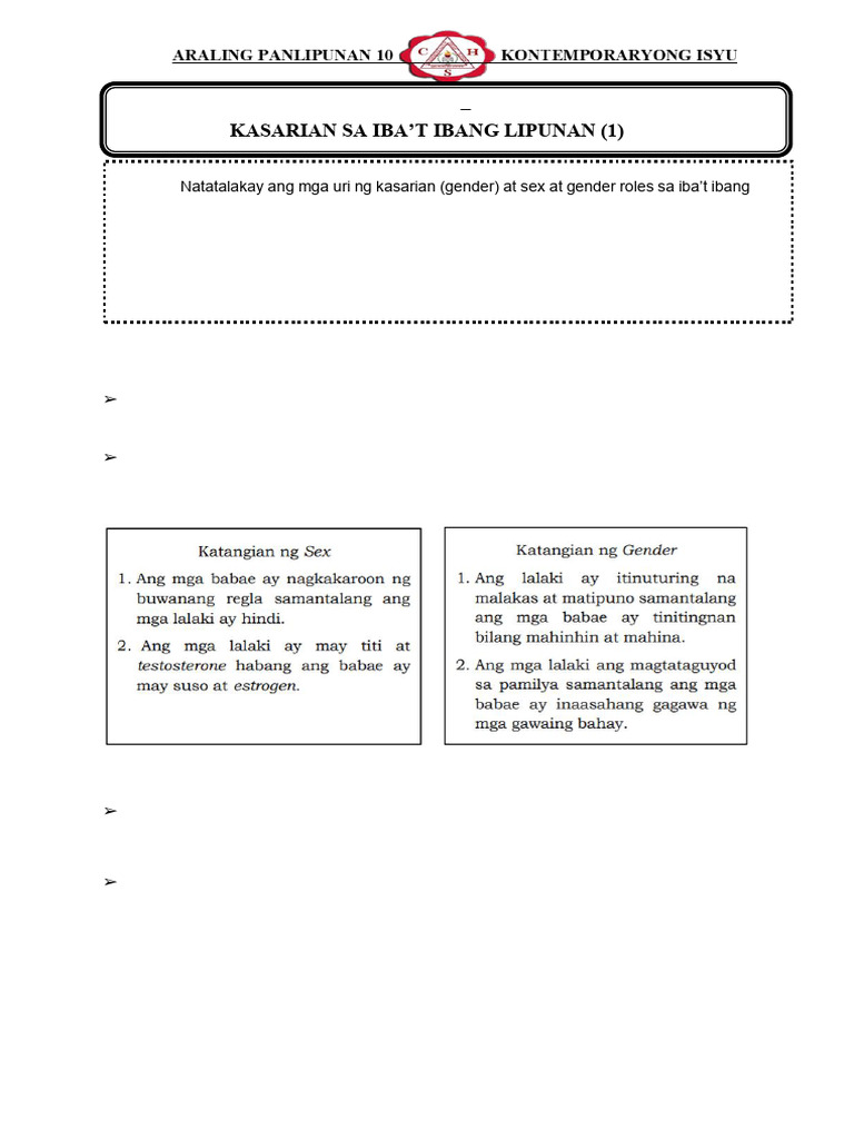 AP10 Quarter-3 LAS Week-1 | PDF