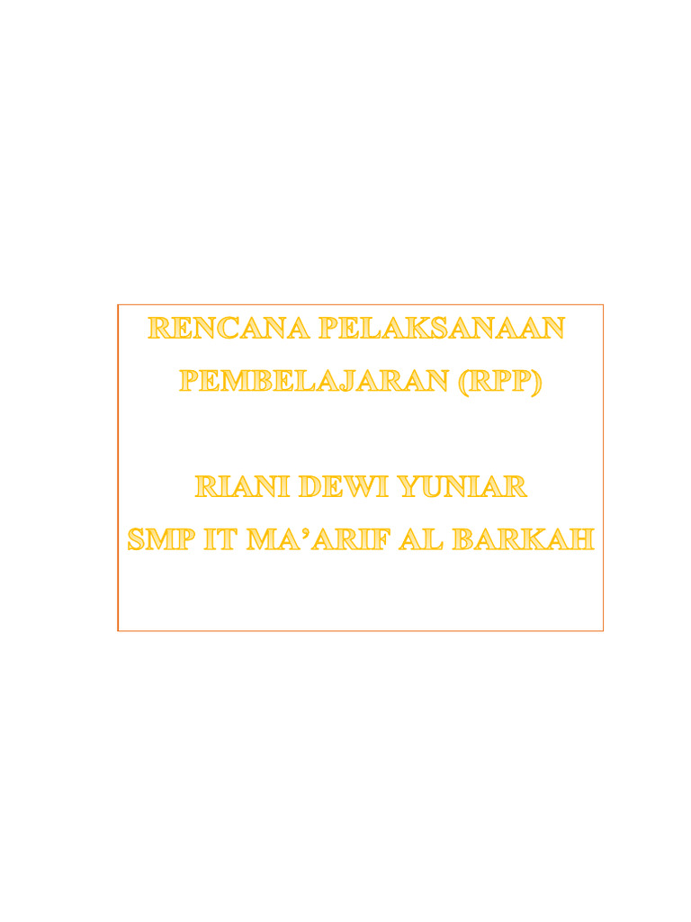 FORMAT RPP 1 - Riani Dewi Yuniar | PDF
