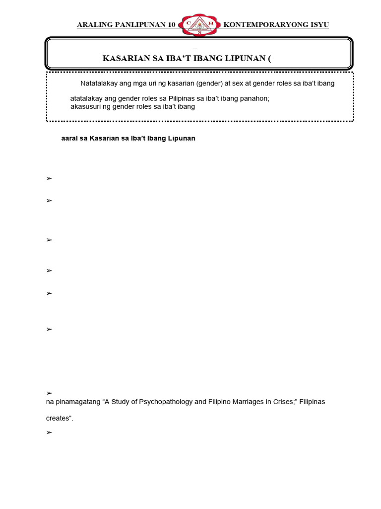 AP10 Quarter-3 LAS Week-2 | PDF
