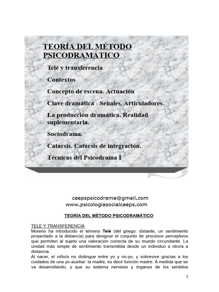 Método, Señales, Sociodrama y Sociometría | PDF | Psicoanálisis | Monólogo