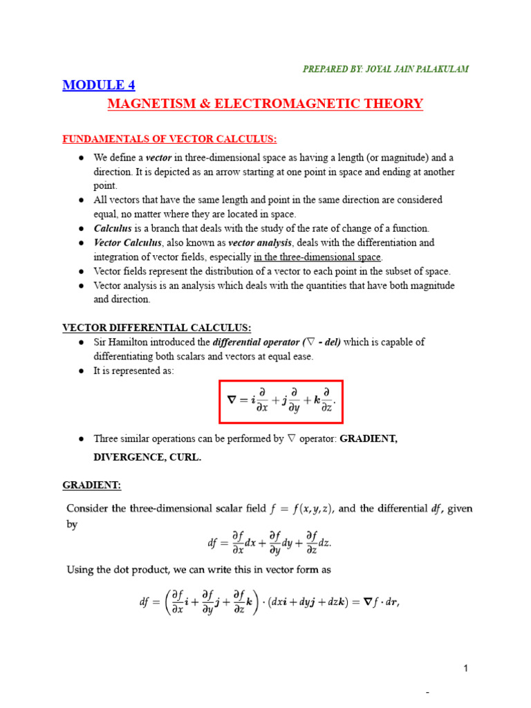 Module 4(a) Magnetism & Emt(1)(1) | PDF | Magnetism | Magnetic Field