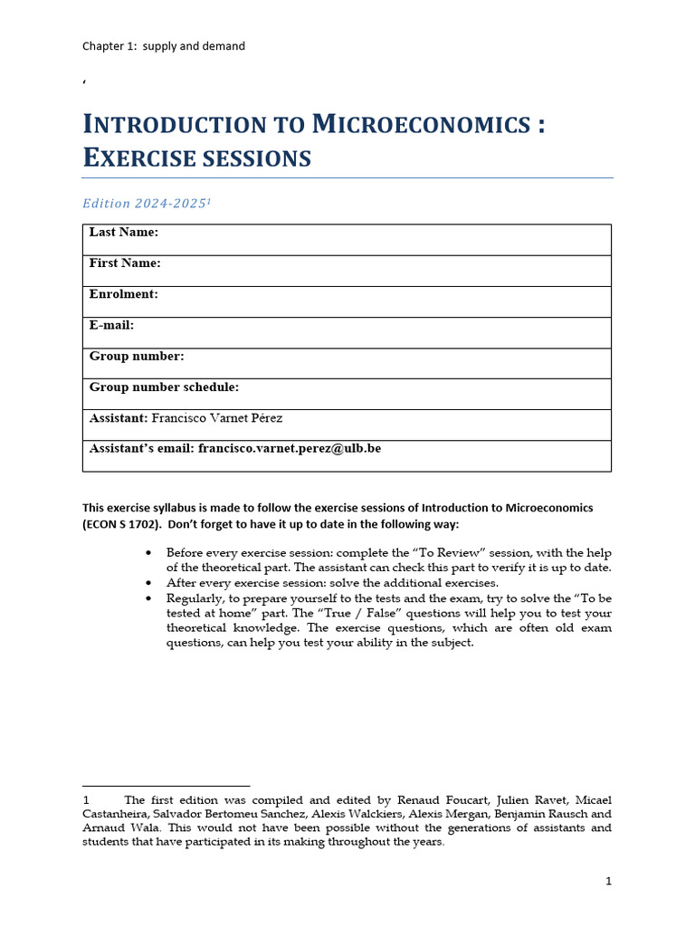 Syllabus Ex Sess CH1-CH2-CH3 | PDF | Price Elasticity Of Demand | Demand
