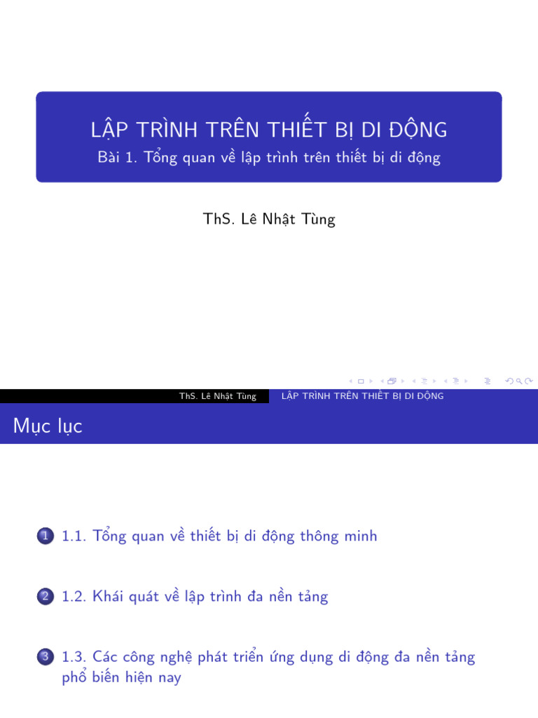 Tong Quan Ve Lap Trinh Tren Thiet Bi Di Dong | PDF