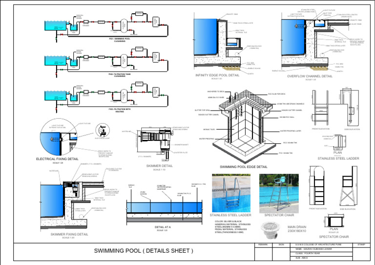 Swimmming Pool Final DETAILS Sheet-Model | PDF | Swimming Pool | Materials