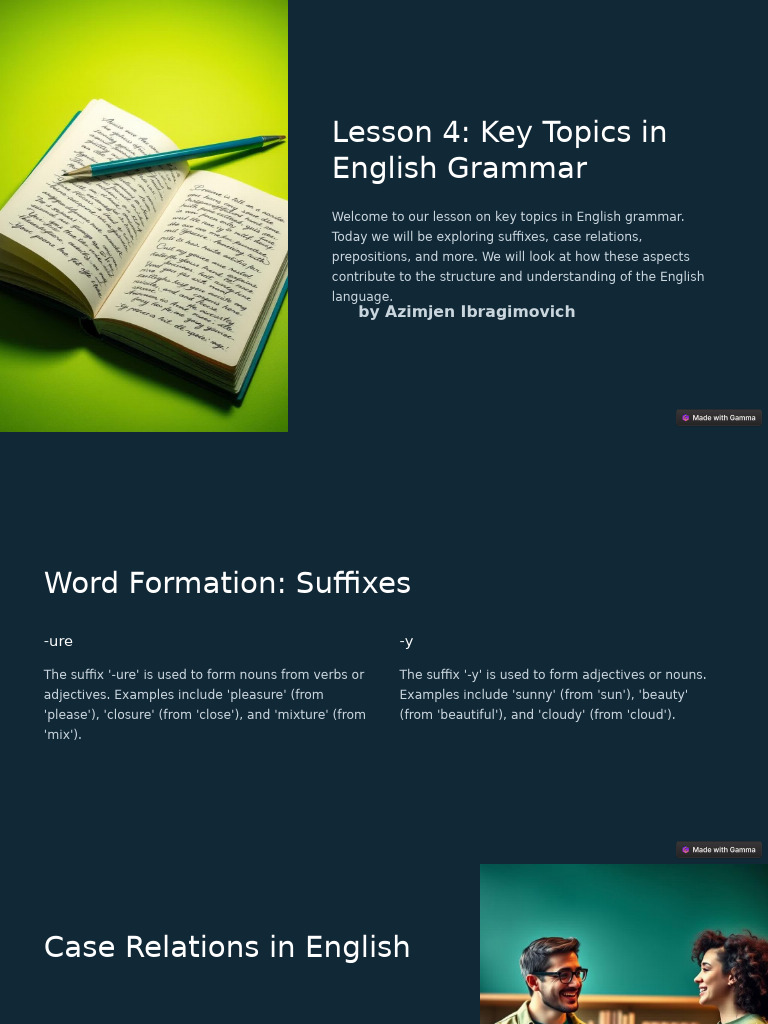 Lesson 4 Key Topics in English Grammar | PDF | English Grammar | English Language