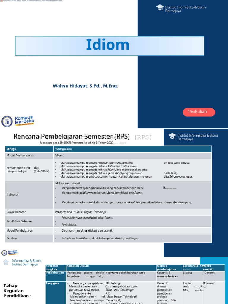 Pertemuan Ke-15 Idiom.en.Id | PDF
