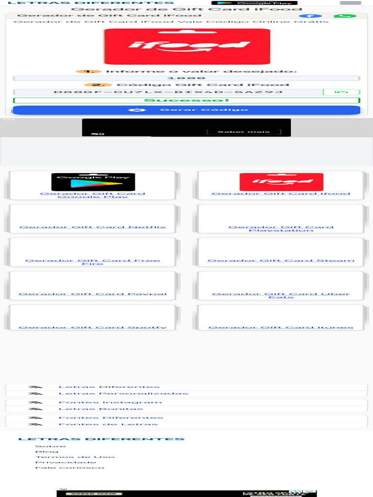 Gerador de Gift Card iFood | PDF