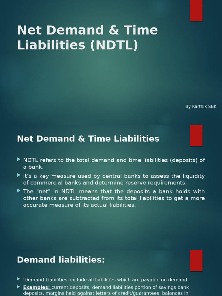 Understanding Net Demand & Time Liabilities | PDF