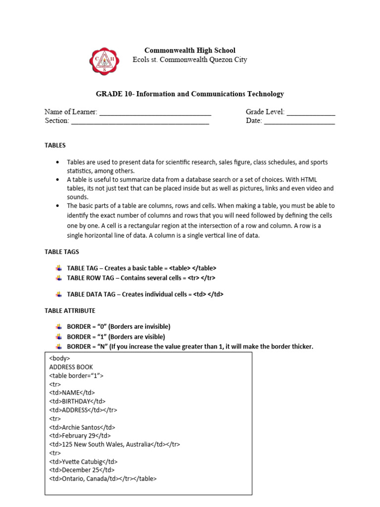 HTML-TABLE | PDF | Table (Database) | Computing HTML-TABLE | PDF | Table (Database) | Computing