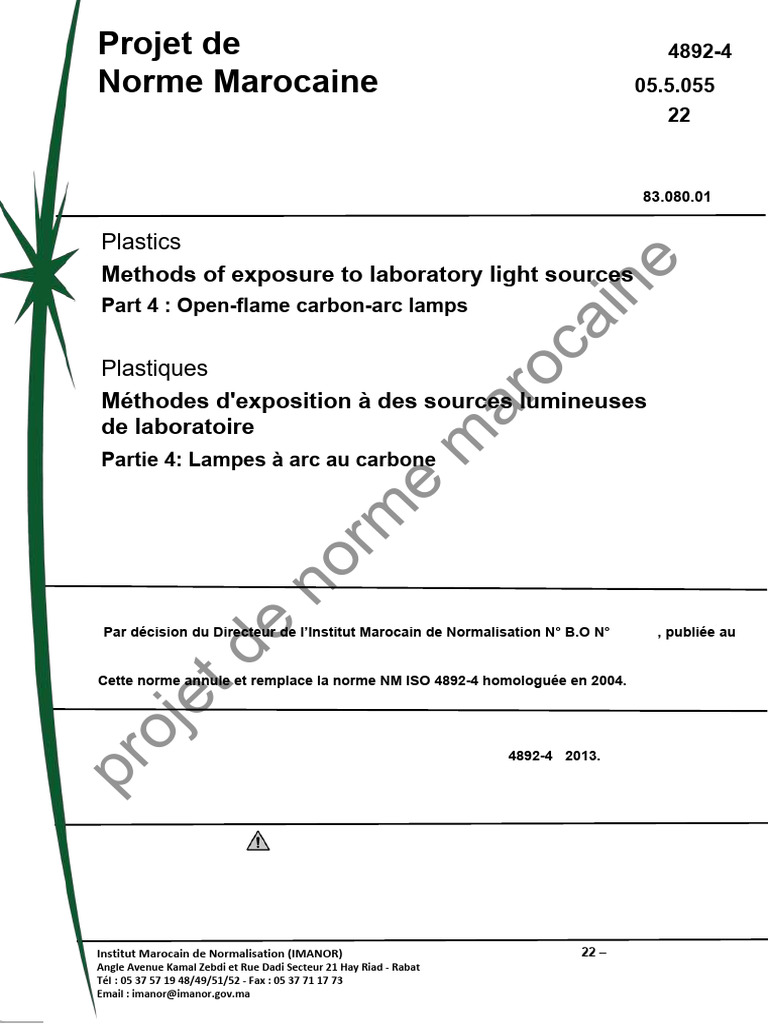 ISO 4892-4-2013 Plastics — Methods of exposure to laboratory light sources — Part 4 Open-flame ...