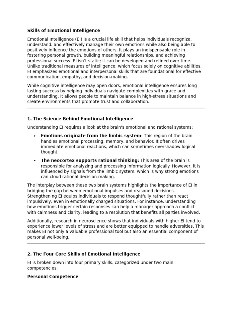 Emotional Intelligence Script | PDF | Emotional Intelligence | Emotions
