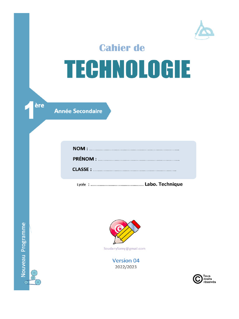 Cahier de Technologie 1AS | PDF
