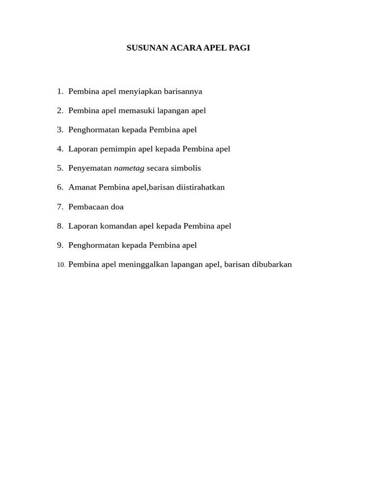 Susunan Acara Apel | PDF