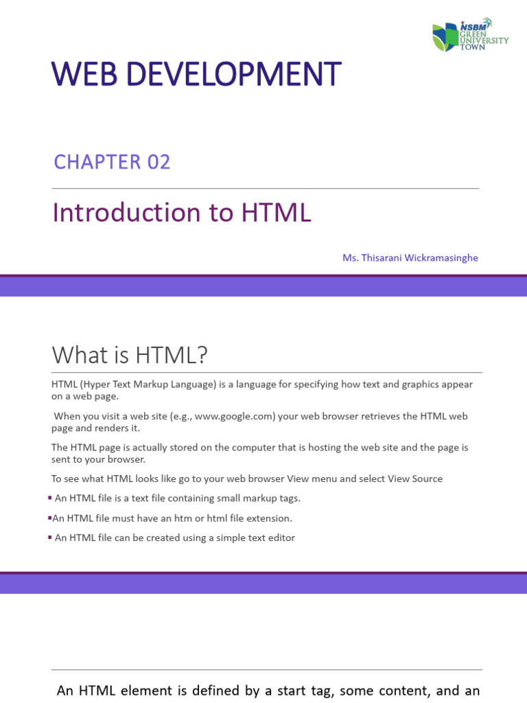 Chapter 02 - Introduction (1) | PDF | Html Element | Html