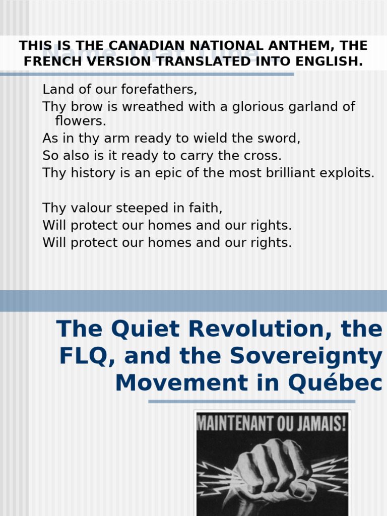 Name That Tune : This Is The Canadian National Anthem, The French ...