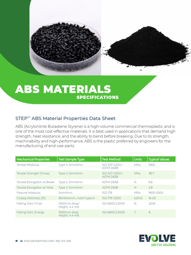 ABS Materials Spec Sheet Sept 2021 Updates6 | PDF | Physical Sciences ...