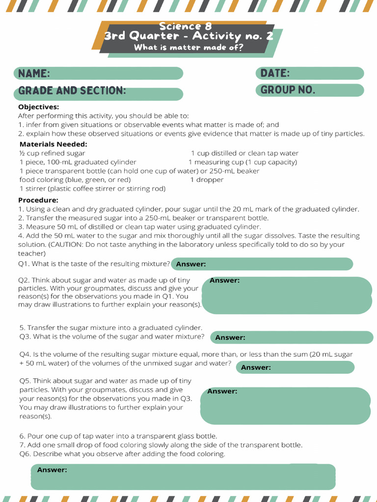 Activity 2 - What Matter Is Made of | PDF