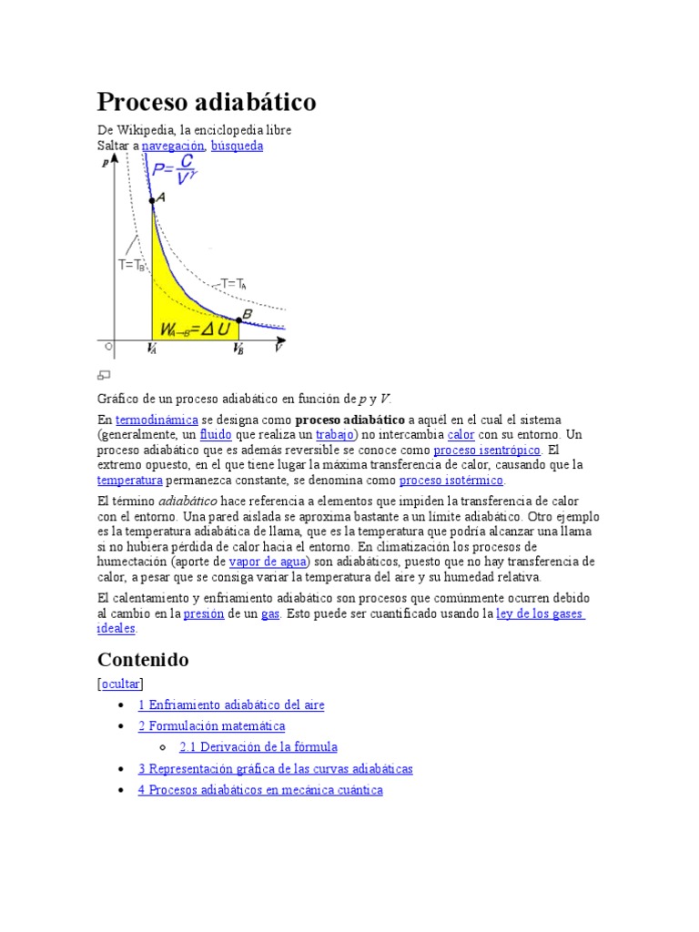 Proceso adiabático | Termodinámica | Materiales
