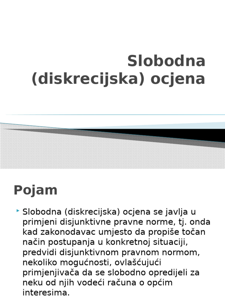 Slobodna Diskrecijska Ocjena | PDF