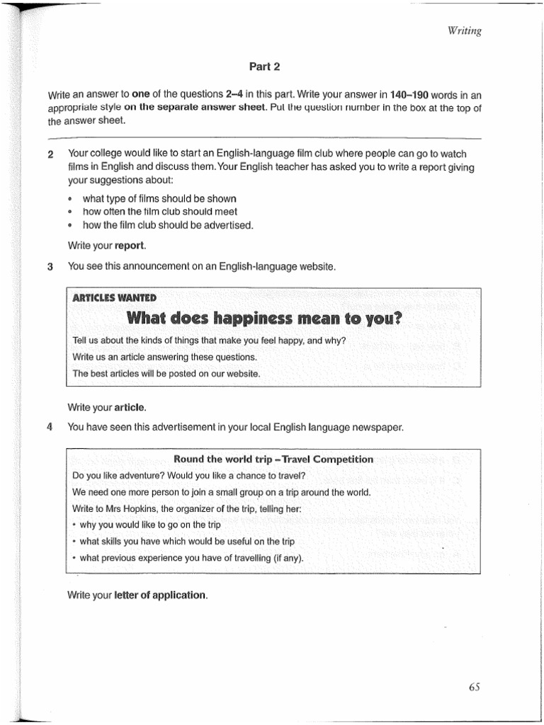 B2 Writing Test - Test 3 | PDF