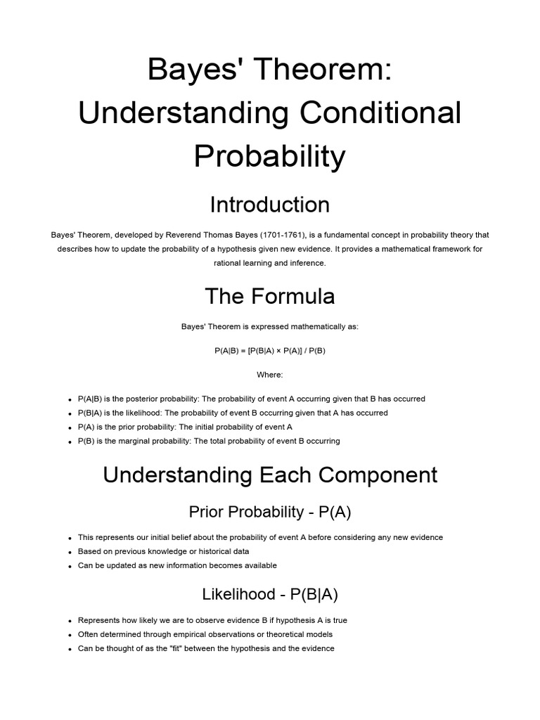 bayes-theorem-notes | PDF | Theory | Probability