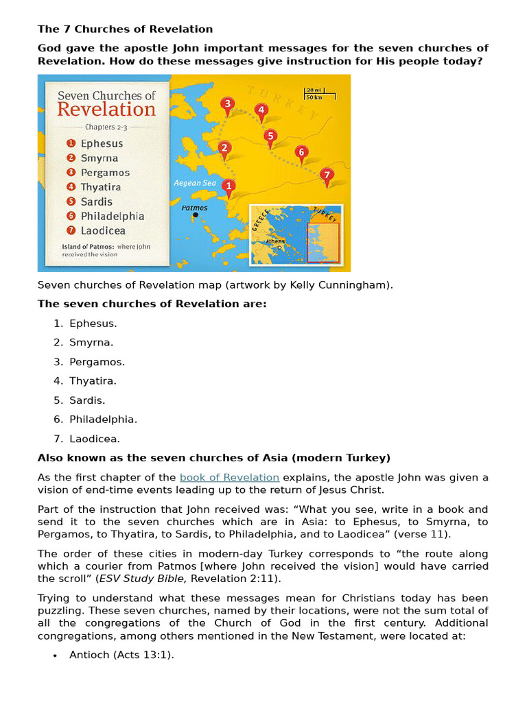 The 7 Churches of Revelation | PDF | Revelation | Book Of Revelation